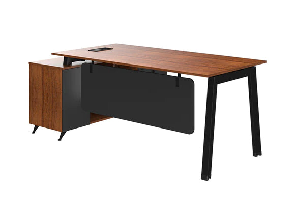 Elegant and Practical Triton Manager Desk and Side Rack – Interwood